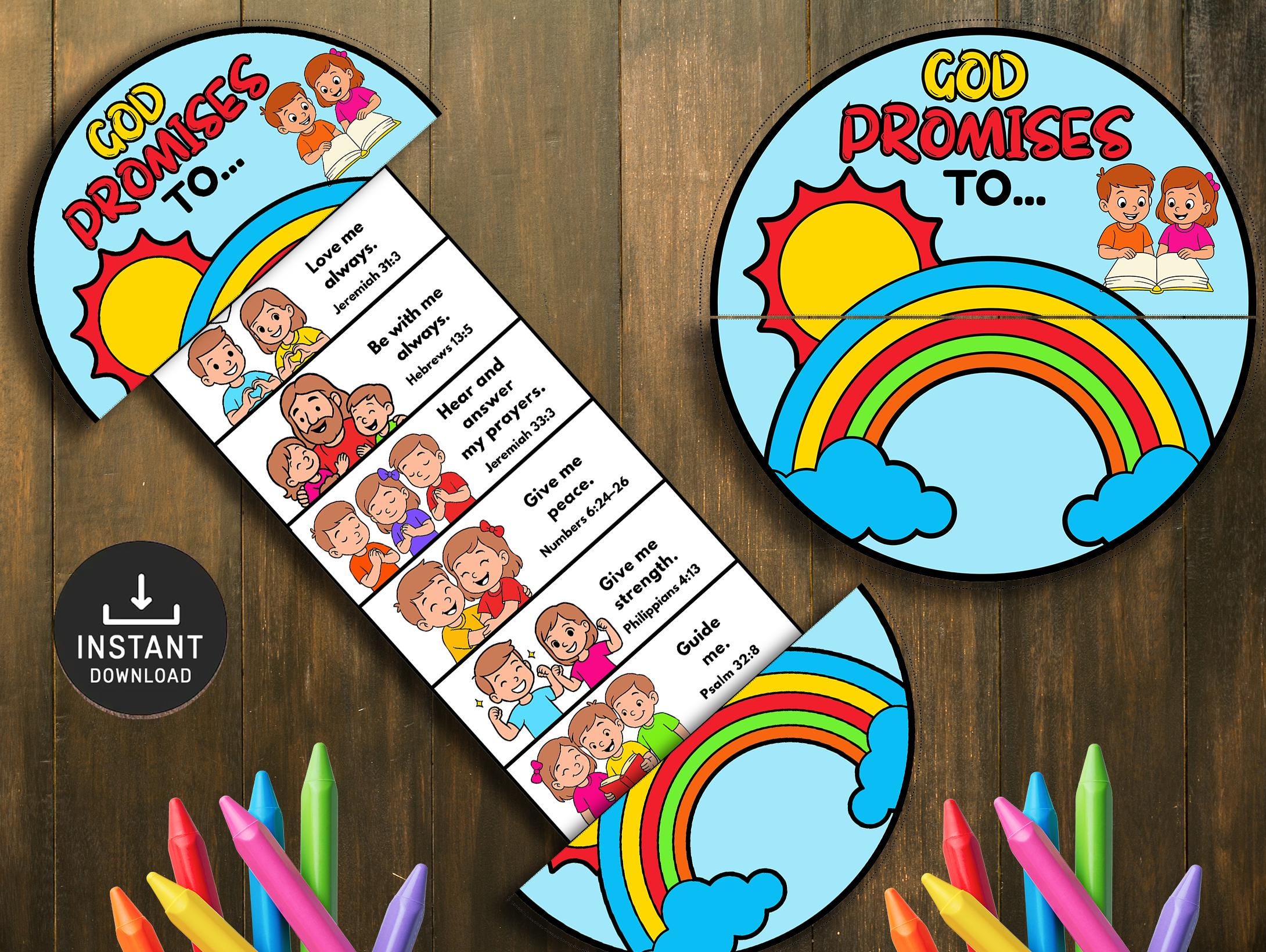 Gods Promises Folding Surprise Bible Craft, Bible Activity, Bible ...