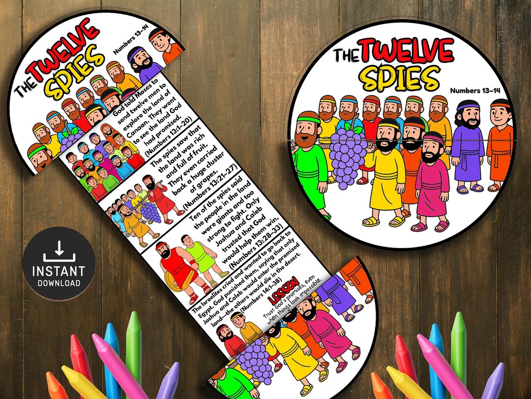 Twelve Spies Bible Story Craft, Folding Surprise, Sunday School ...