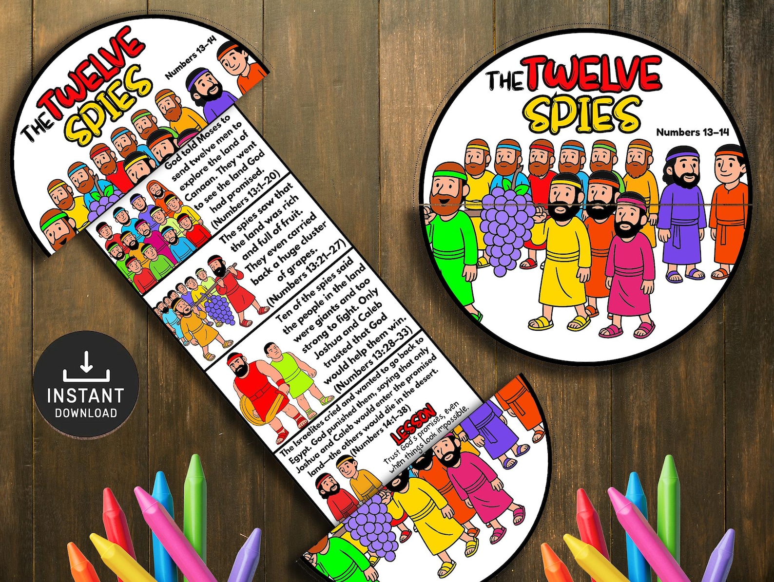 Twelve Spies Bible Story Craft, Folding Surprise, Sunday School ...