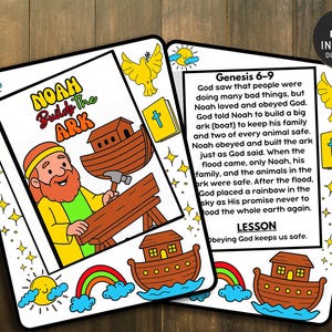 Noah's Ark Mini Book: Bible Story Craft, Sunday School Activity ...