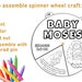 Baby Moses Coloring Wheel, Printable Bible Activity, Watercolor, Kids ...