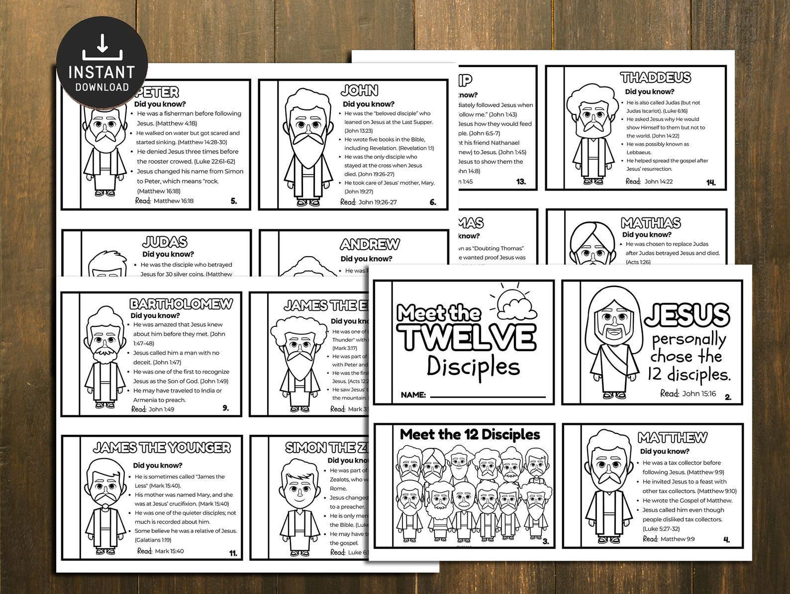 The 12 Disciples Craft Mini Book, Sunday School Craft, Great Commission ...