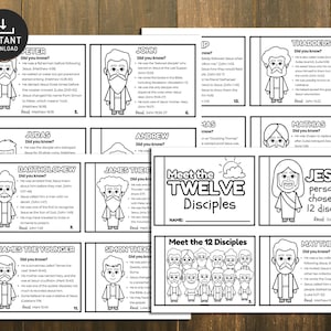 The 12 Disciples Craft Mini Book, Sunday School Craft, Great Commission, 12 Disciples of Jesus ...