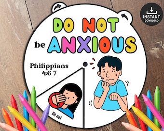 Do Not Be Anxious Philippians 4:6-7 Coloring Wheel, Printable Bible ...