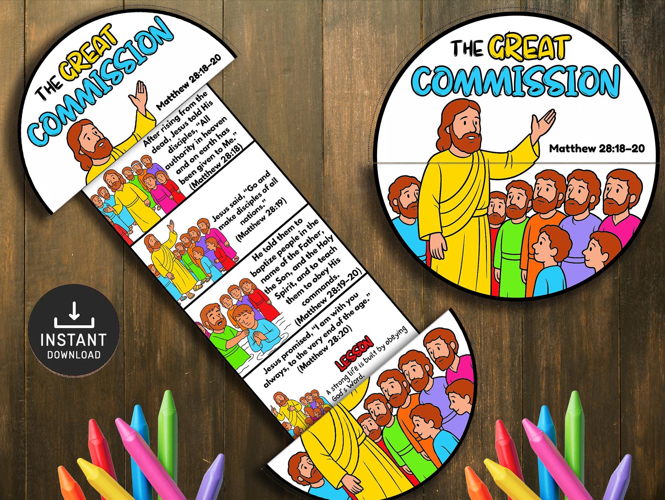 The Great Commission Folding Surprise Bible Story Craft, Printable ...
