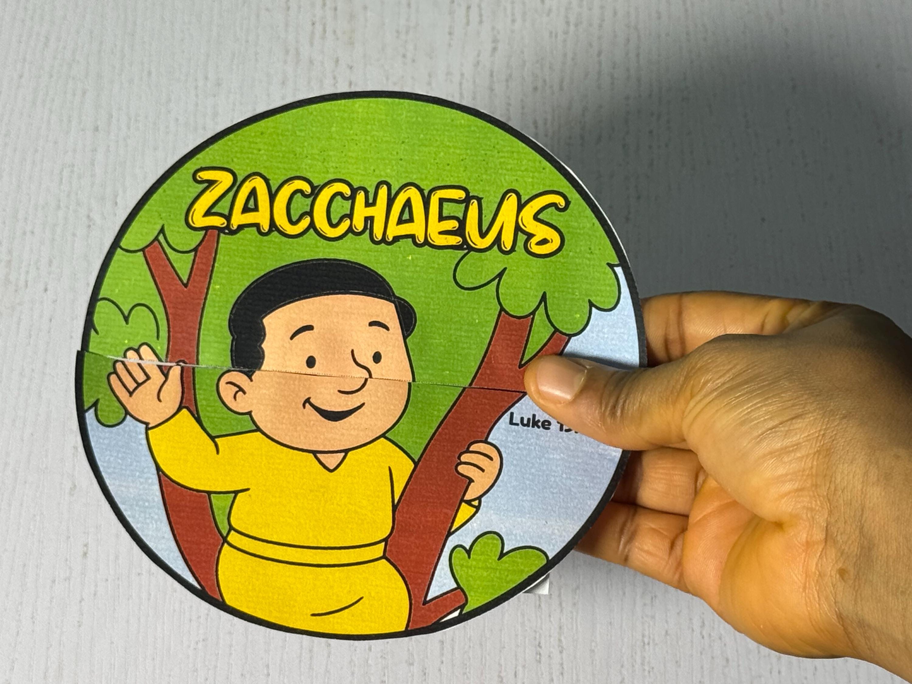 Zacchaeus Folding Surprise Bible Story Craft, Bible Lesson, Jesus and ...