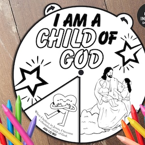 I Am a Child of God Coloring Wheel, Bible Activity, Kids Bible Lesson ...
