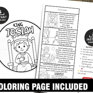 King Josiah Folding Surprise Bible Story Craft, Kids Bible Lesson ...