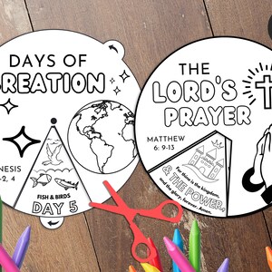 Coloring Wheel, Printable Bible Activity, Watercolor, Kids Bible Lesson ...