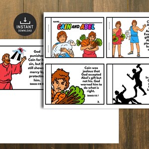 Cain and Abel Mini Book, Bible Lesson Kids, Bible Lesson, Memory Game ...