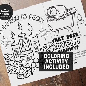 Advent Bible Lesson Christmas Craft Activity Printable for Kids, Kids ...