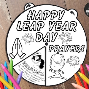 Leap Year Day Prayer Coloring Wheel, Leap Year Activities, Leap Year ...
