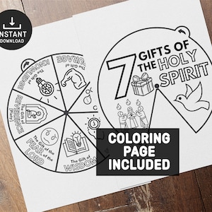 Gifts of the Holy Spirit Coloring Wheel, Bible Lesson, Sunday School ...