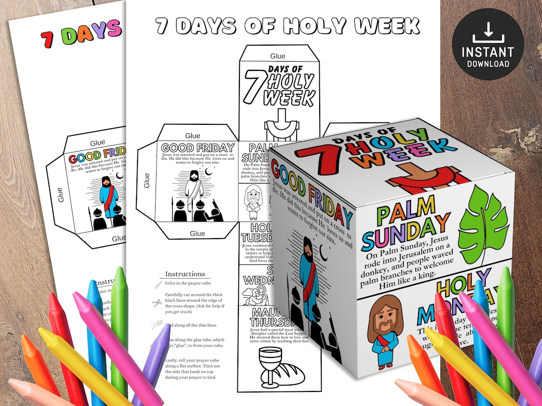 Easter Story Coloring Cube, Easter Bible Story Sunday School Craft ...