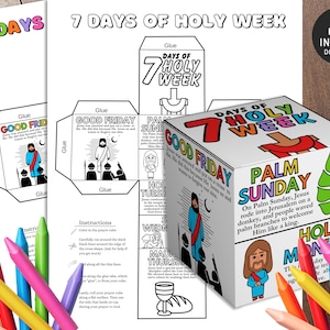 Easter Story Coloring Cube, Easter Bible Story Sunday School Craft ...