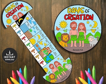 7 Days of Creation Folding Surprise Craft, the Creation Story for Kids ...
