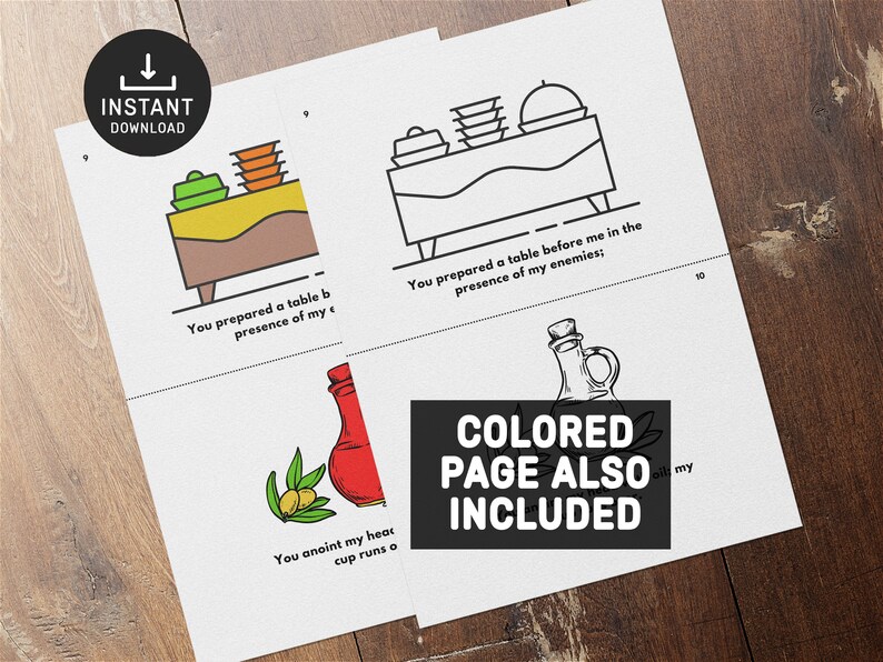 Psalm 23, Bible Activity, Sunday School Craft, Mini Book, Half Page ...