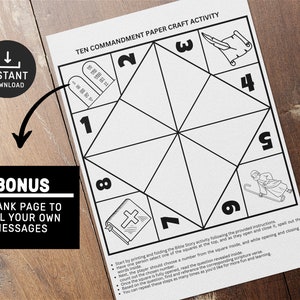 Ten Commandments Bible Story Activity, Sunday School Craft, Printable ...