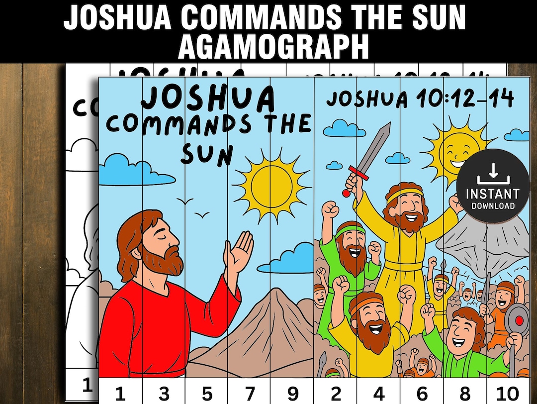 Joshua and the Sun Stand Still Agamograph, Bible Story Craft, Bible ...