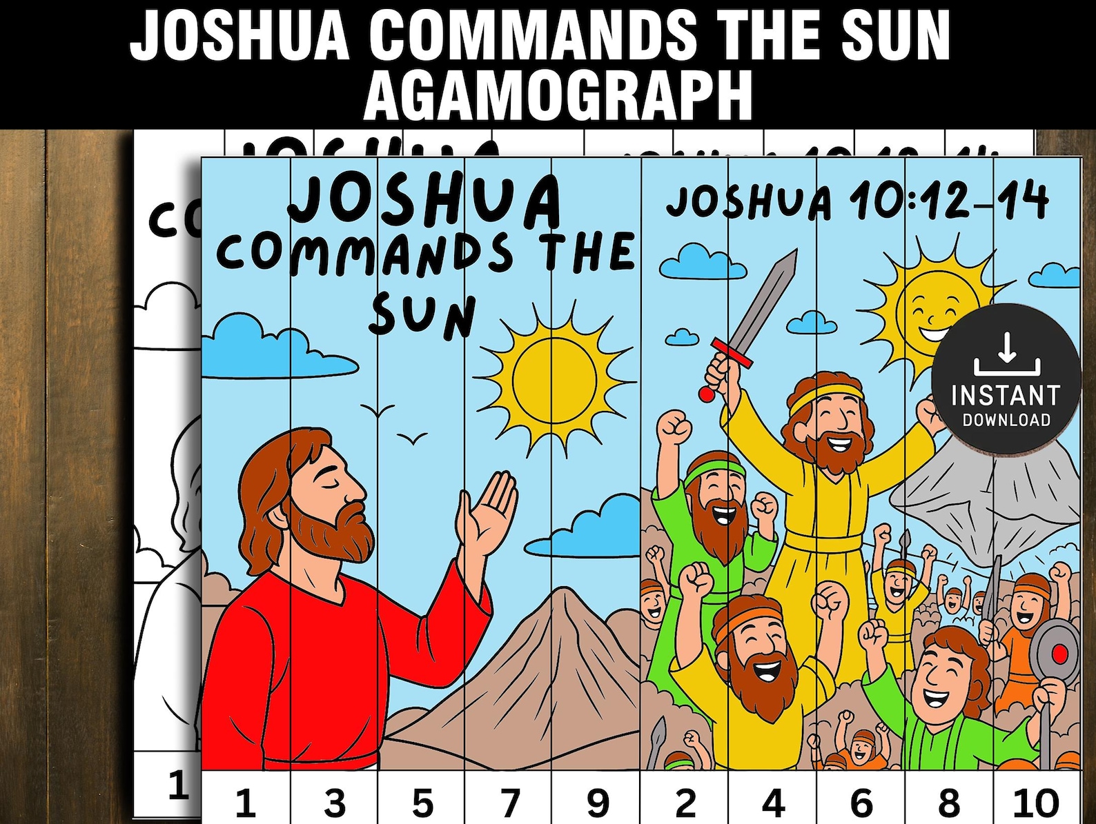 Joshua and the Sun Stand Still Agamograph, Bible Story Craft, Bible ...