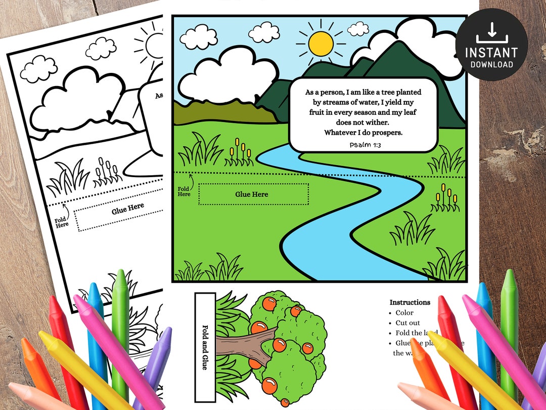 Psalm 1:3 Paper Craft, Psalm, Bible Activity, Sunday School Craft, Kids ...