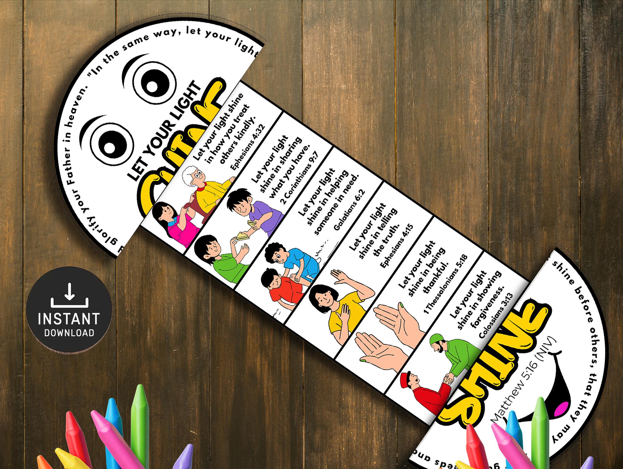 Let Your Light Shine Folding Surprise Bible Story Craft, Sunday School ...