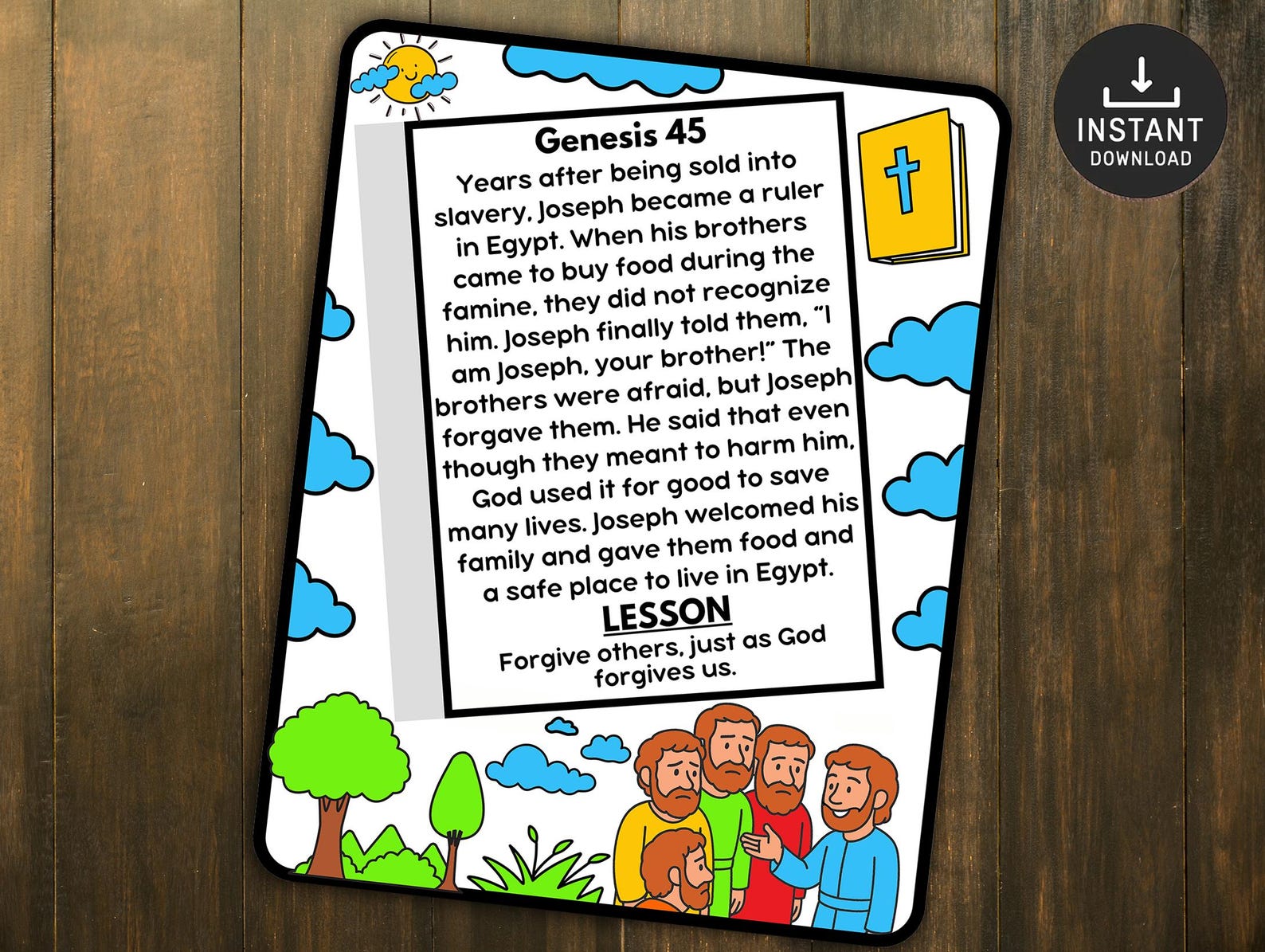 Joseph and His Brothers Mini Book, Bible Lesson, Sunday School, Bible ...