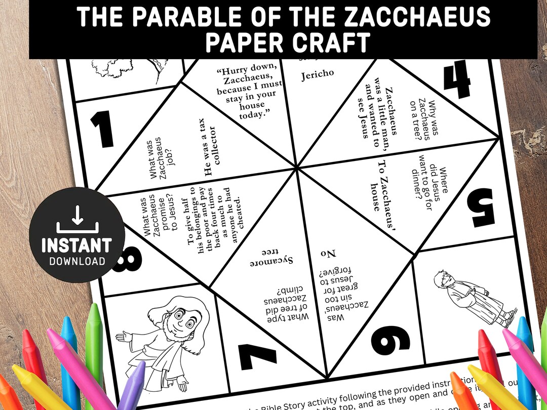 Zacchaeus Craft, Fortune Teller, Cootie Catcher, Zacchaeus the Tax ...