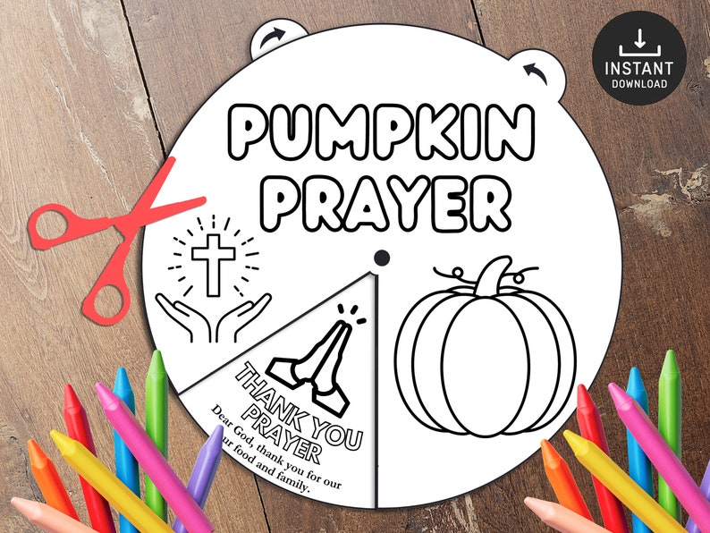 Pumpkin Prayer for Halloween Coloring Wheel, Bible Activity, Kids Bible ...