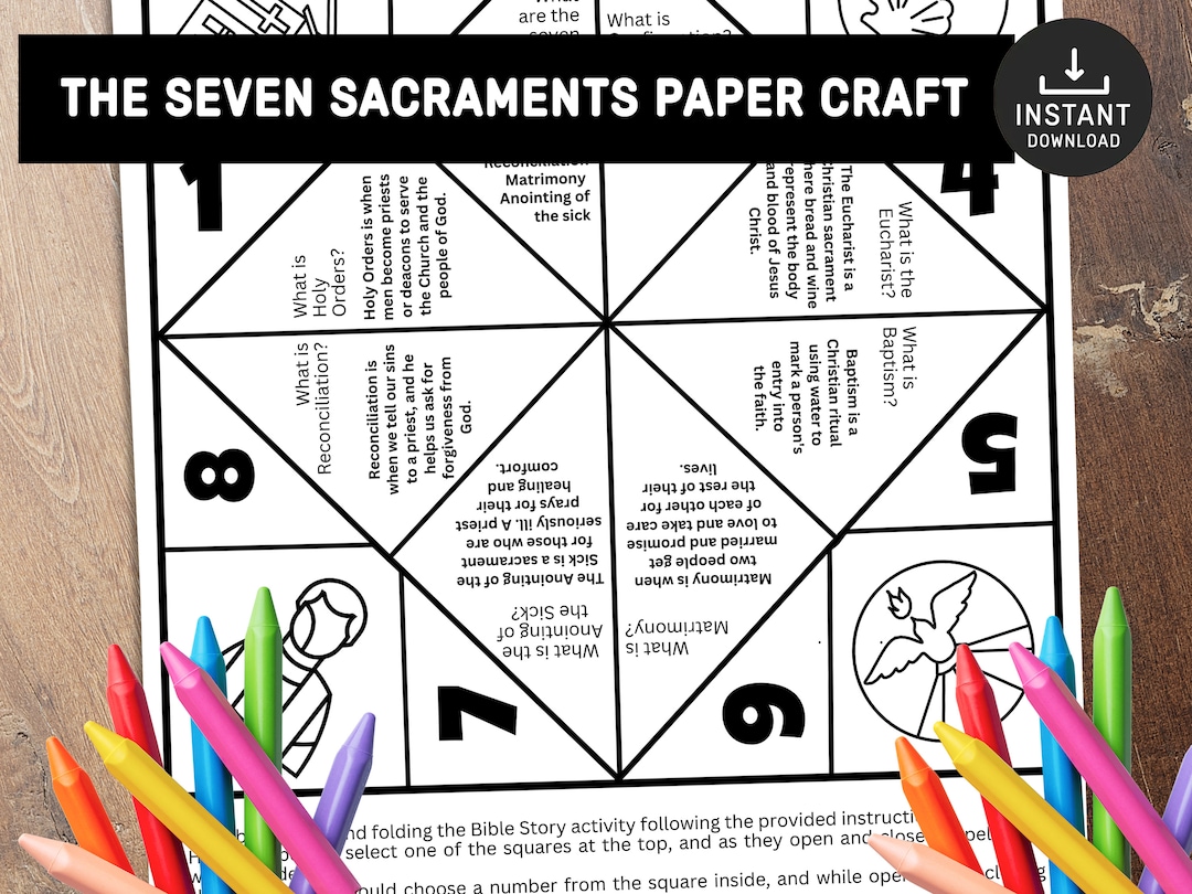7 Sacraments, Bible Verse Activity, Watercolor, Kids Bible Lesson ...