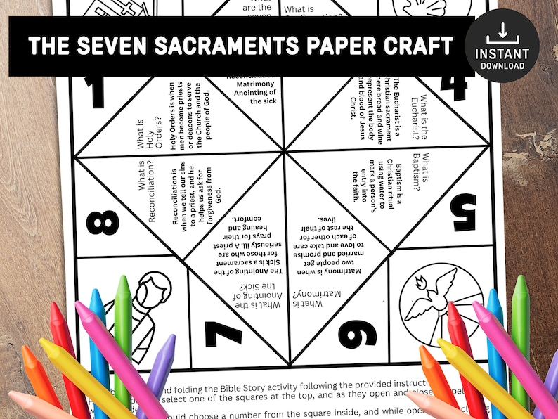 7 Sacraments, Bible Verse Activity, Watercolor, Kids Bible Lesson ...