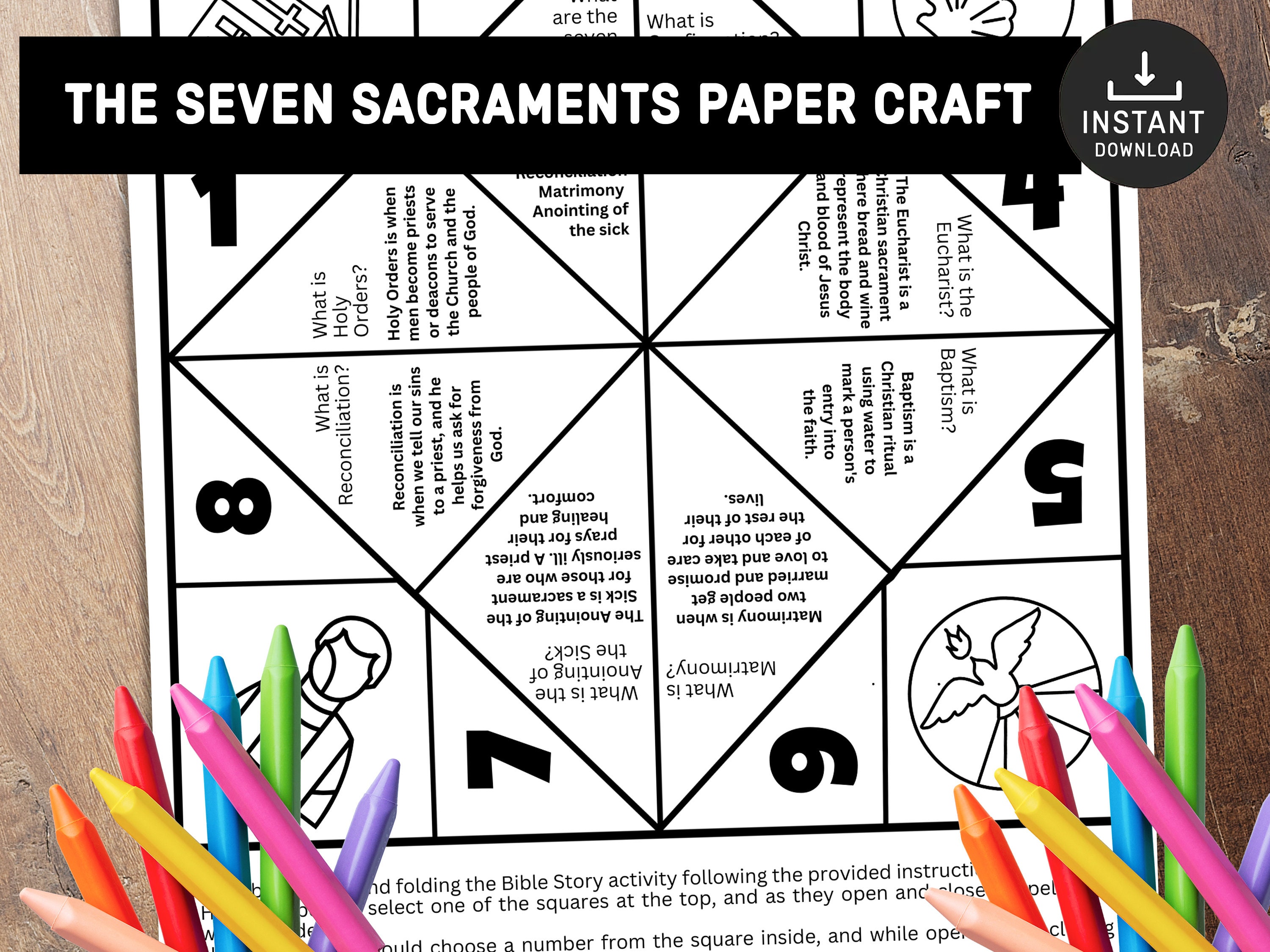 7 Sacraments, Bible Verse Activity, Watercolor, Kids Bible Lesson ...