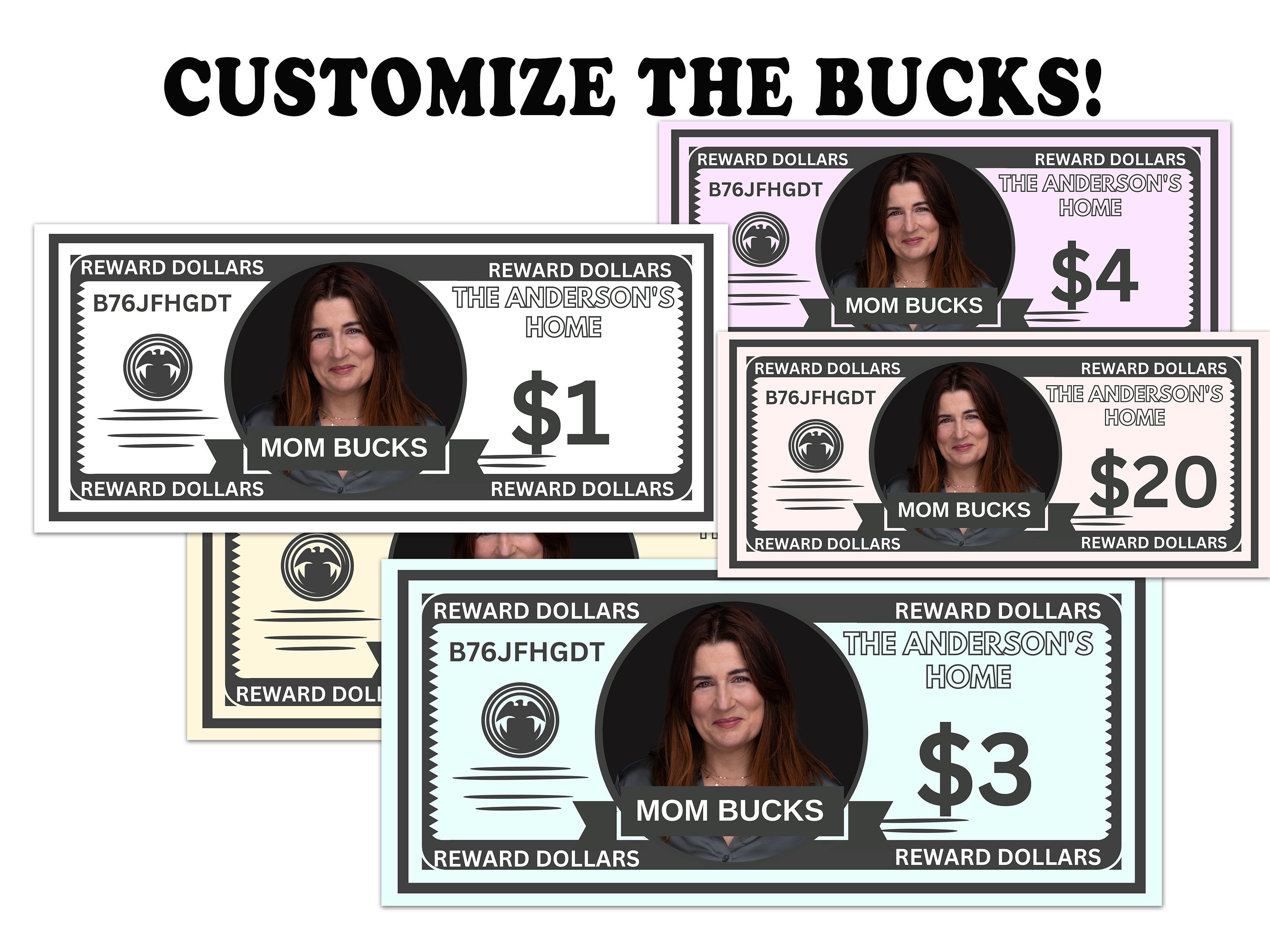 Reward Bucks for Kids DIGITAL Reward System Play Money Chore Chart Page ...