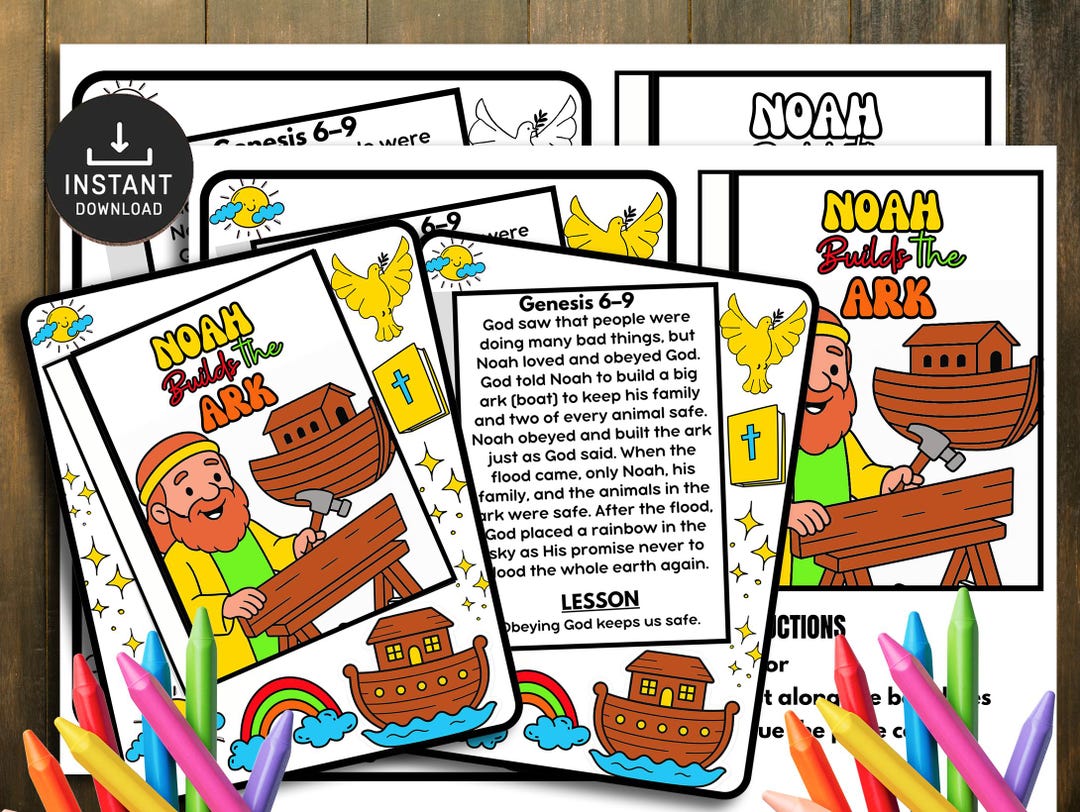Noah's Ark Mini Book: Bible Story Craft, Sunday School Activity ...