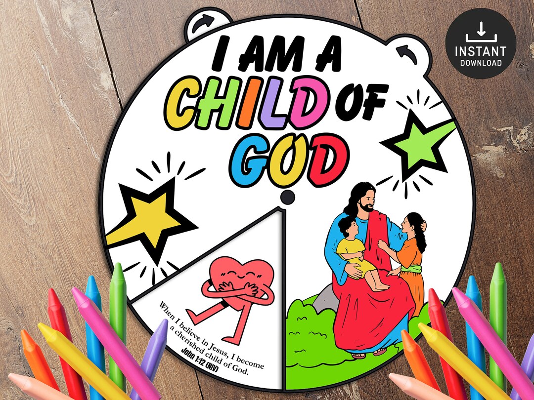 I Am a Child of God Coloring Wheel, Bible Activity, Kids Bible Lesson ...