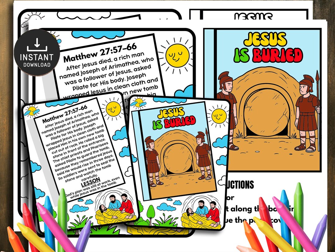 Jesus is Buried Mini Book Craft, Easter Bible Story (digital Download ...