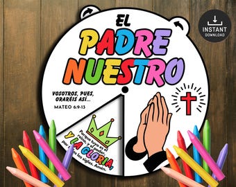 The Lord's Prayer Coloring Wheel, Bible Activity, Kids Bible Lesson ...