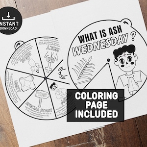 Ash Wednesday Coloring Wheel, Lent Activity for Kids, Ash Wednesday ...