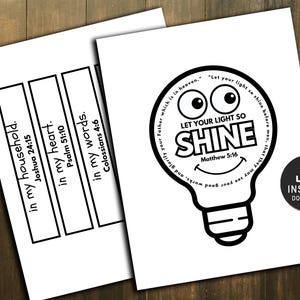 Let Your Light Shine Craft, Sunday School, Great Commission, Jesus ...