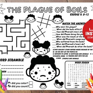 Plagues of Egypt, Bible Activity, Sunday Activities, Bible Placemat ...