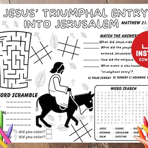 Palm Sunday Activities, Jesus Palm Sunday, Triumphant Entry to ...