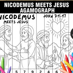 Nicodemus Meets Jesus Agamograph, Bible Story Craft, Bible Lesson ...