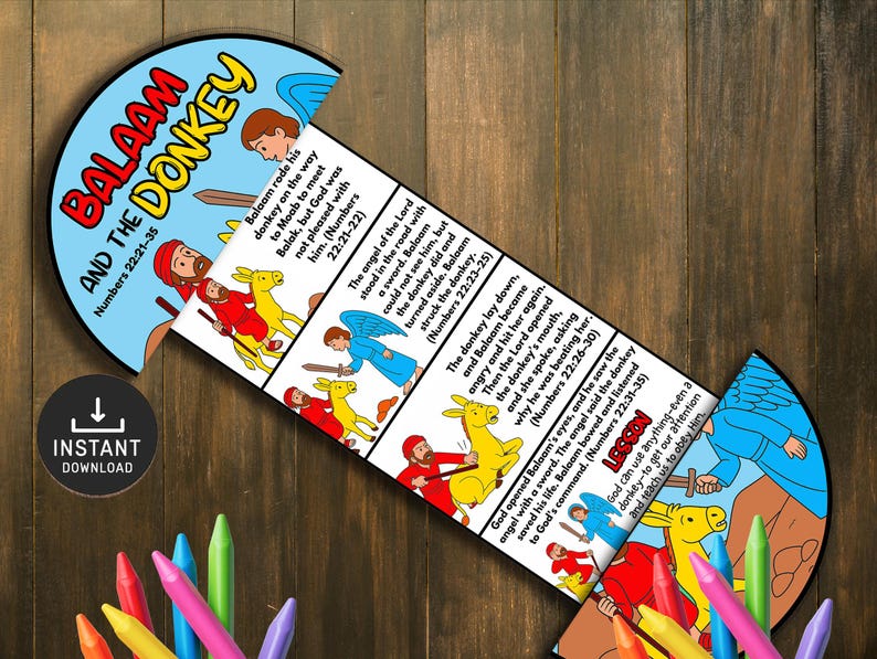 Balaam and the Donkey Bible Story Craft, Sunday School (digital ...