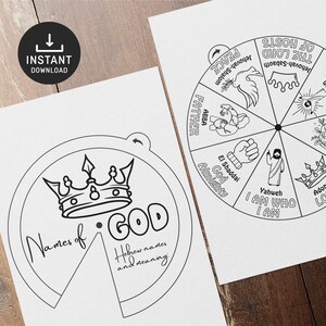 Names of God Coloring Wheel, Hebrew Names, Bible Activity, Bible Lesson ...