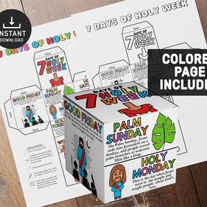 Easter Story Coloring Cube, Easter Bible Story Sunday School Craft ...