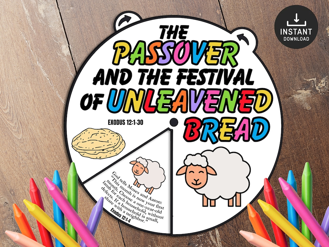 Passover Coloring Wheel, Passover Craft, Passover Activity, Bible ...