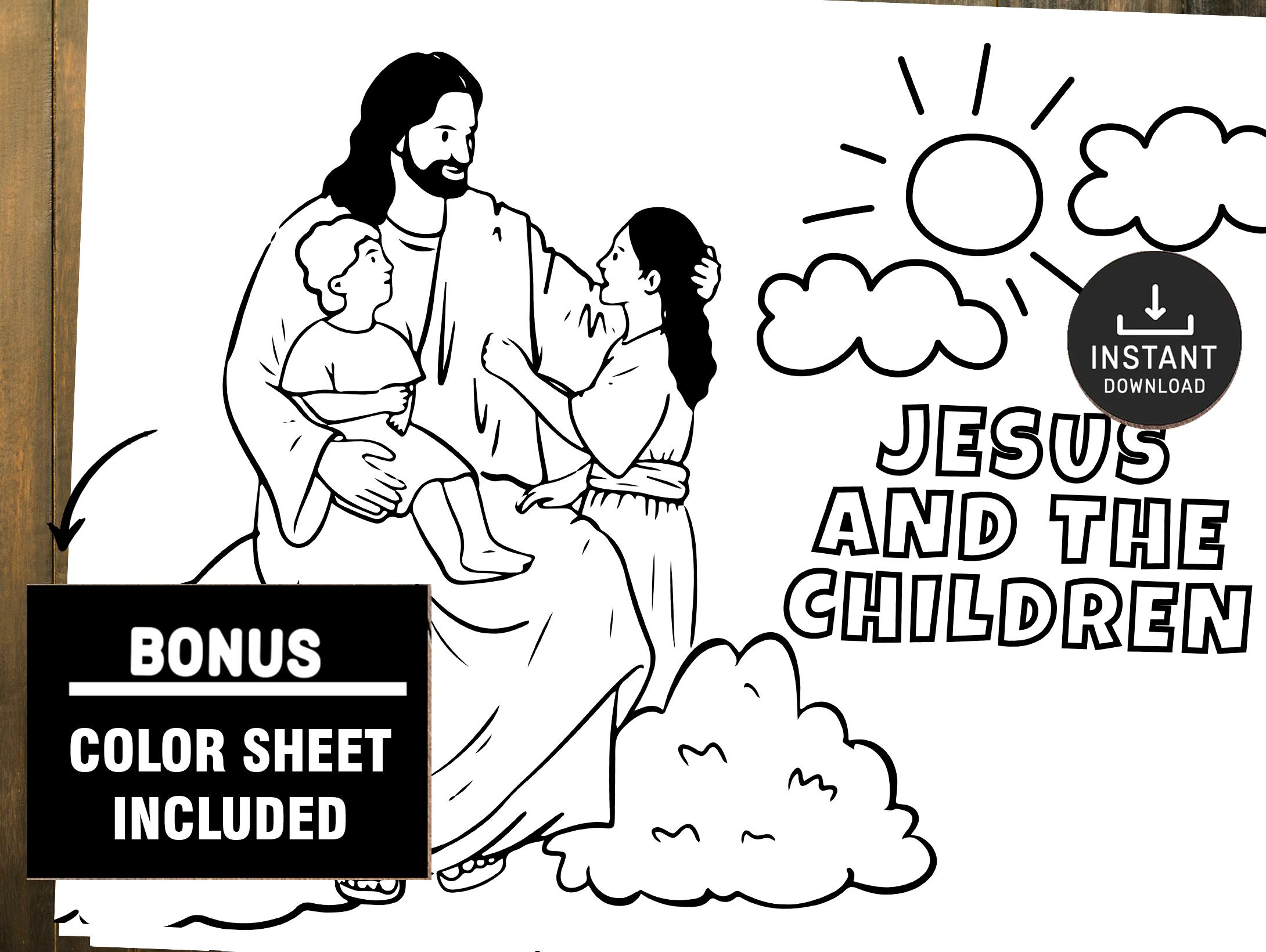 Jesus and the Children Activity Sheet, Bible Activities, Church Kids ...