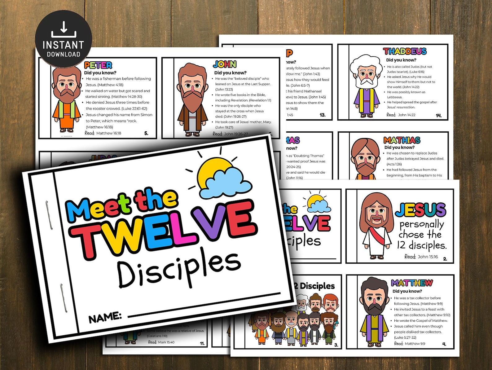 The 12 Disciples Craft Mini Book, Sunday School Craft, Great Commission ...