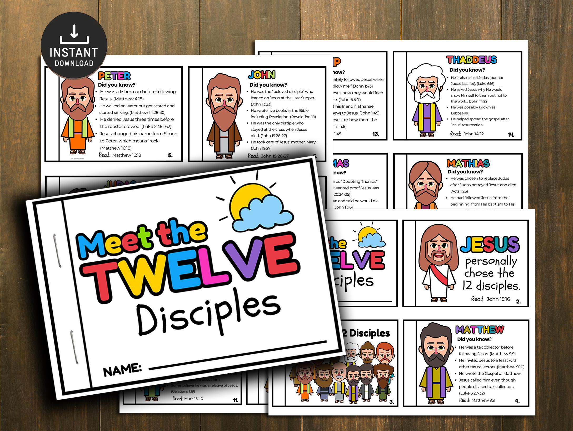 The 12 Disciples Craft Mini Book, Sunday School Craft, Great Commission ...