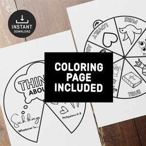 Think About Such Things Philippians 4:8 Coloring Wheel, Printable Bible ...